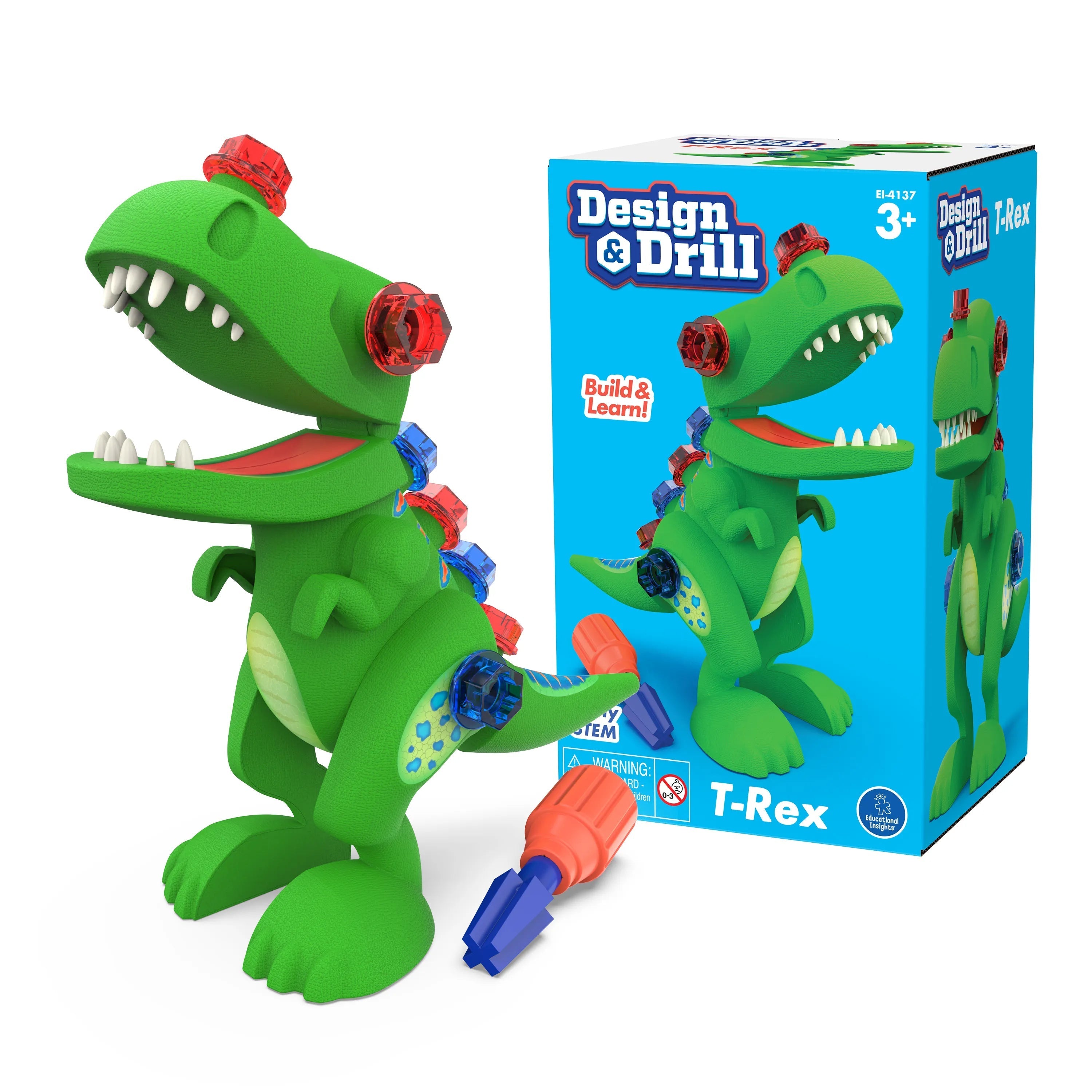 Educational Insights - Design & Drill T-Rex - Building Toy – Little ...