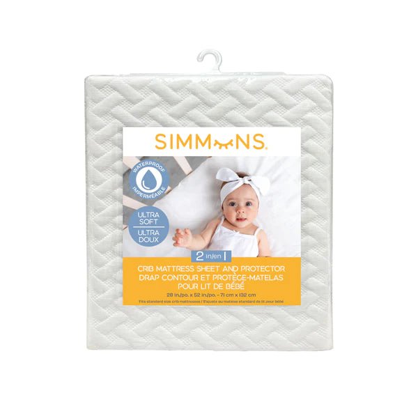 Simmons - 2-in-1 Crib Mattress Sheet and Protector – Little Canadian