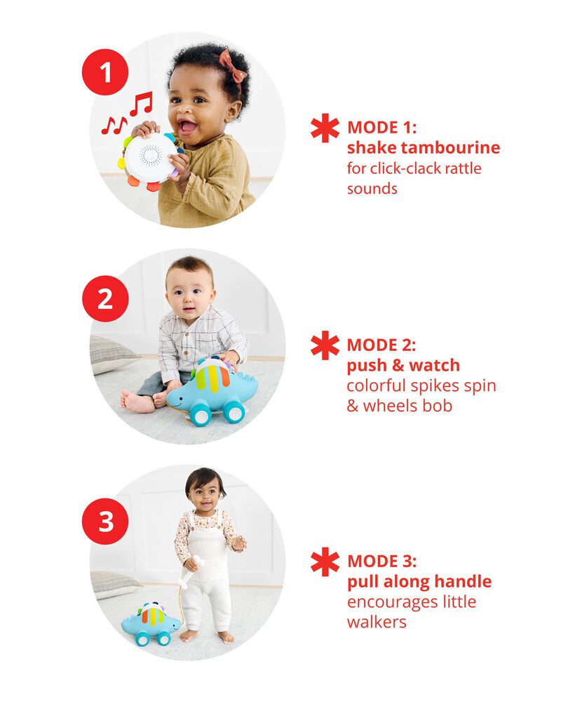Skip Hop Explore More Dinosaur 3 in 1 Musical Pull Toy